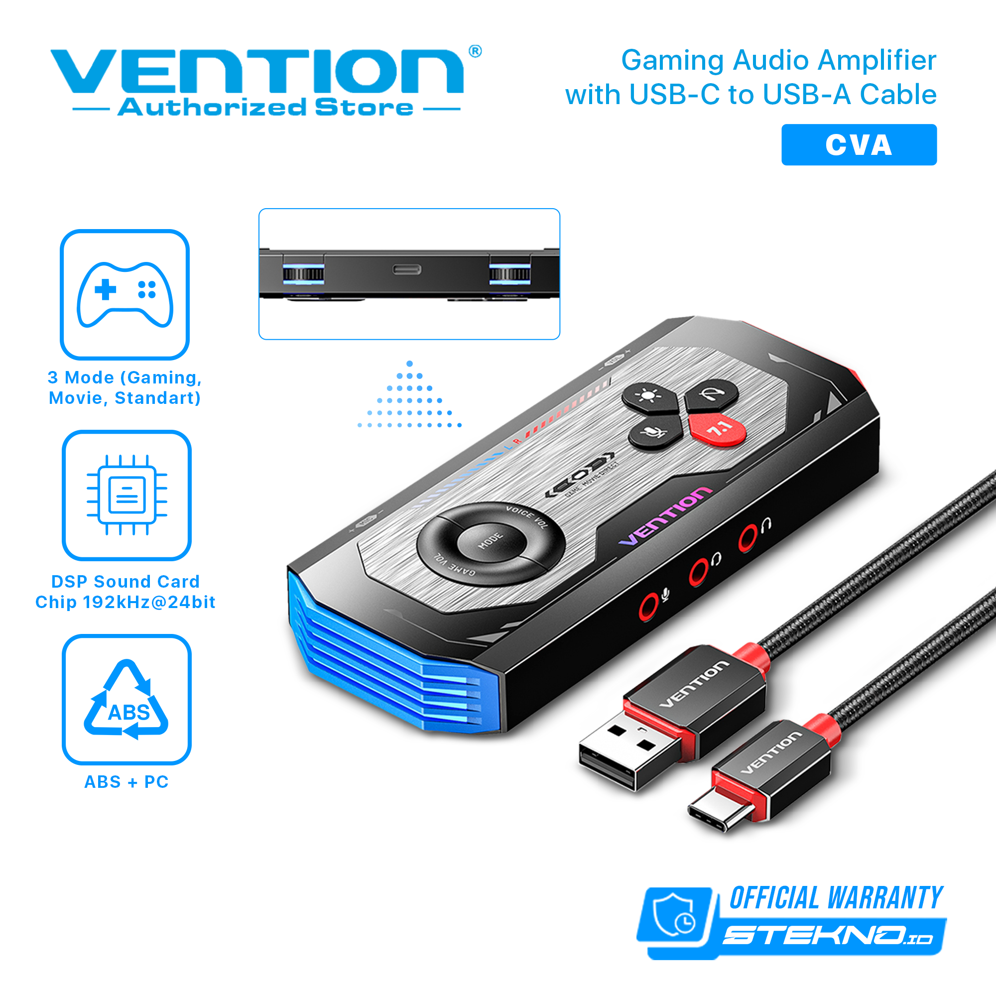 Vention RGB Gaming Audio Mic Amplifier Sound Card 7.1 High Fidelity ...